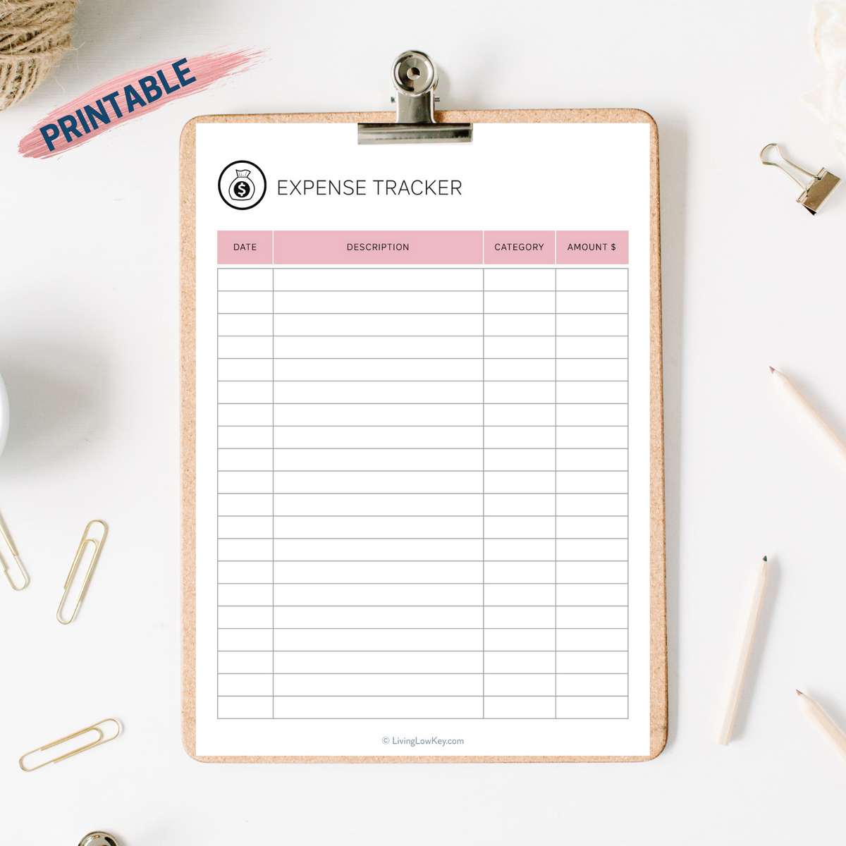Expense Tracker Printable (Digital Download) – Living Low Key
